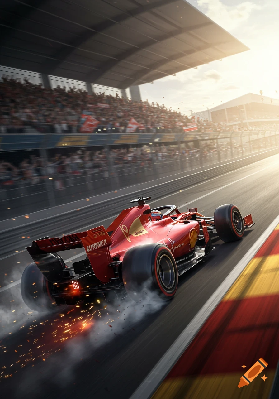 Mario races in a large silver rocket-powered kart, spewing flames from ...