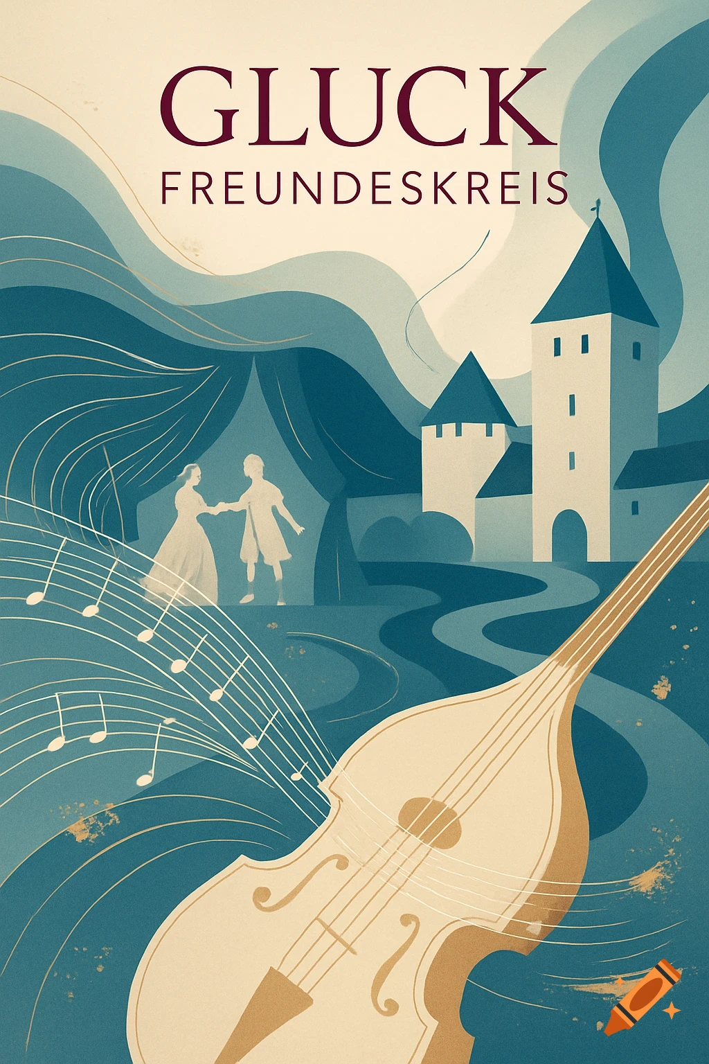 A detailed golden medal with winter storm engravings and text, hanging ...