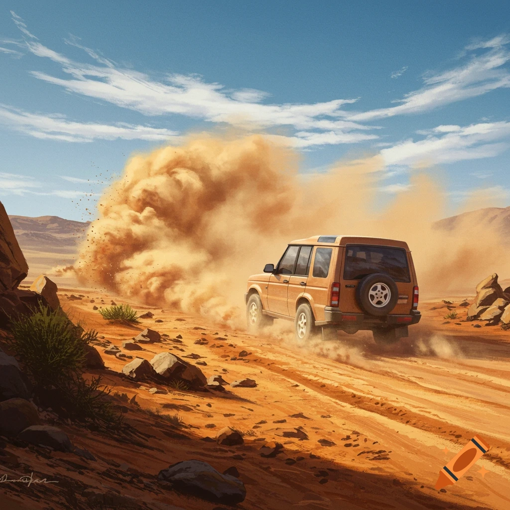 A happy couple in a 4x4 bursts through a torn map of Australia ...