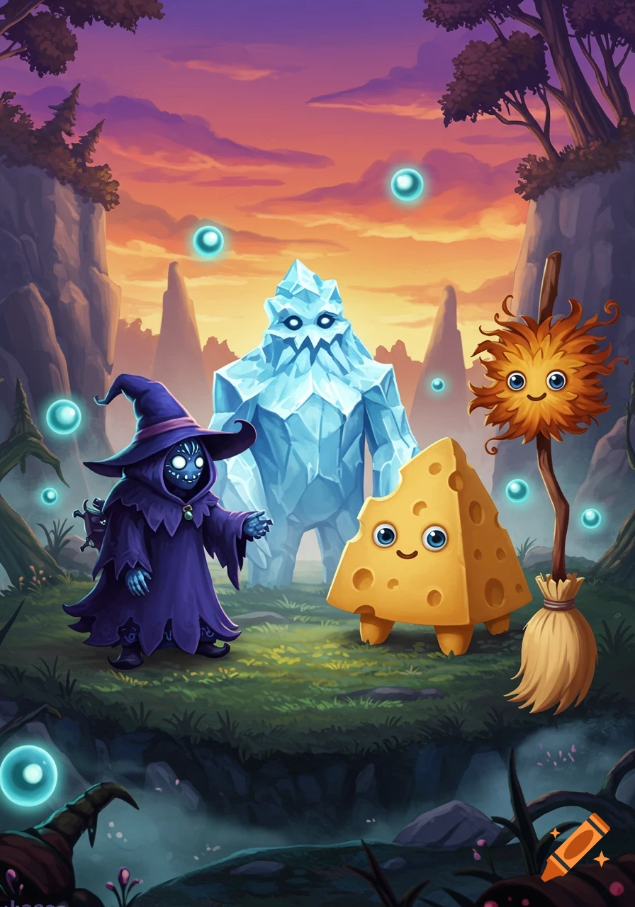 Cartoon game concept art of two armies, armored soldiers and green ...