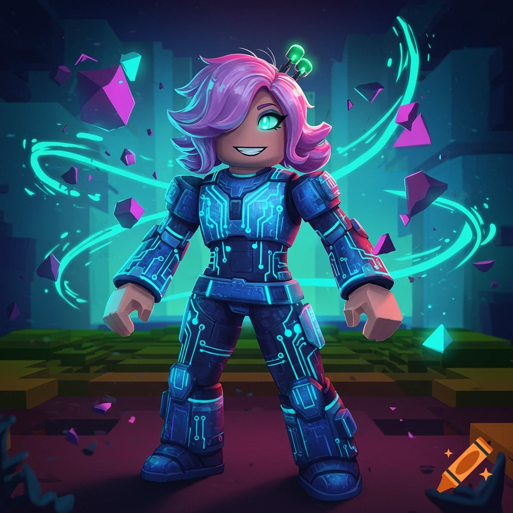 Pixel art of a battle-ready clown girl on Craiyon