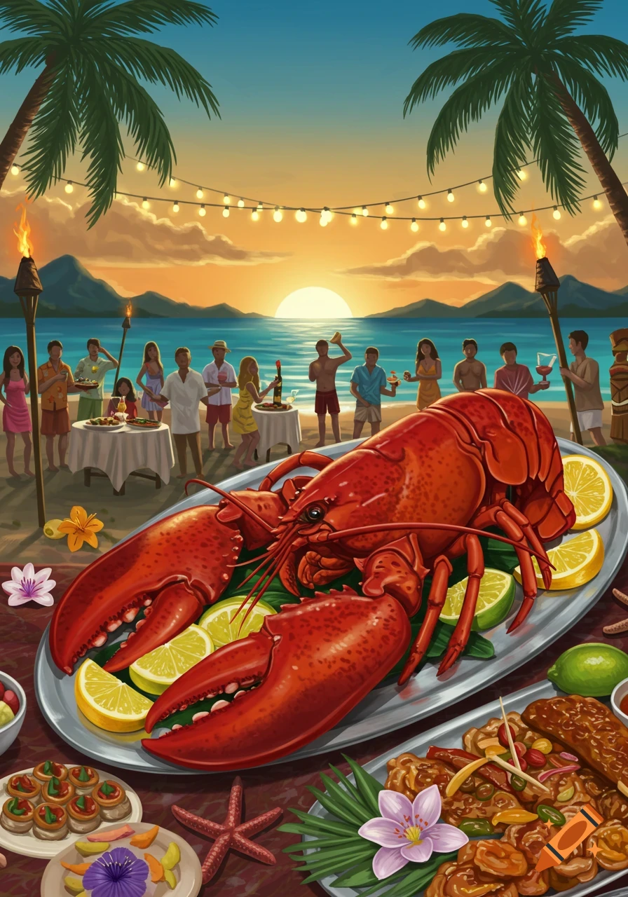 Seafood+boil+drawing created on Craiyon