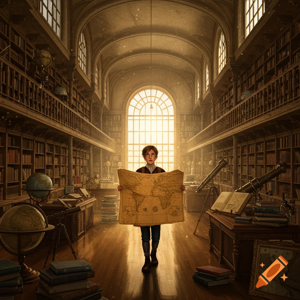 A background with some books and a library like behind on Craiyon