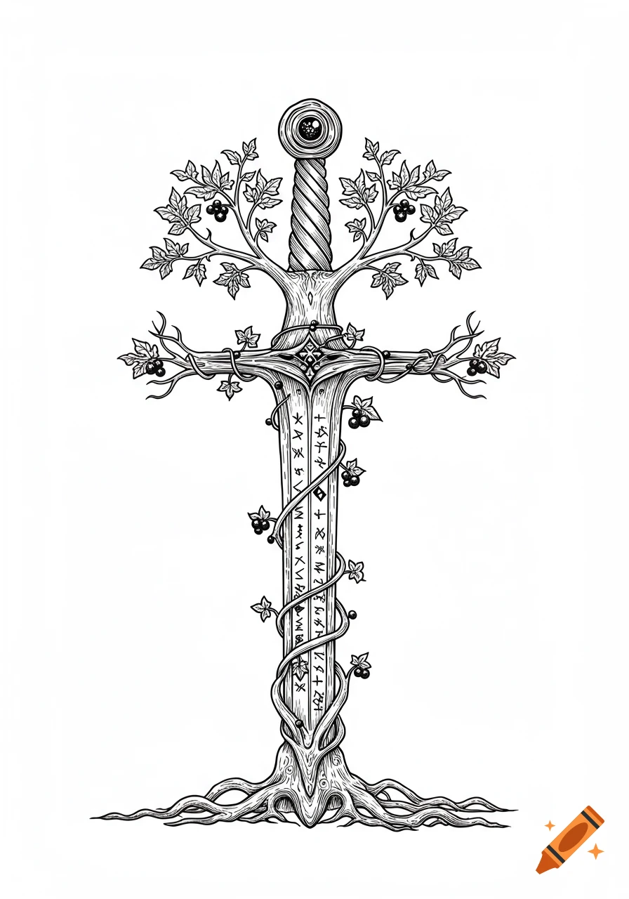 Tree+line+art created on Craiyon