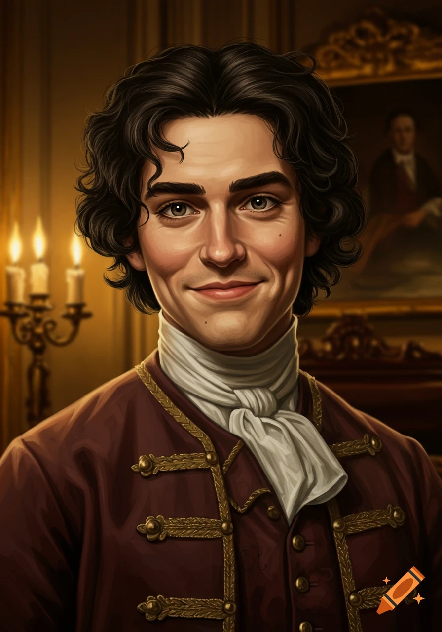 A whimsical illustration of Percy Bysshe Shelley in historical attire ...