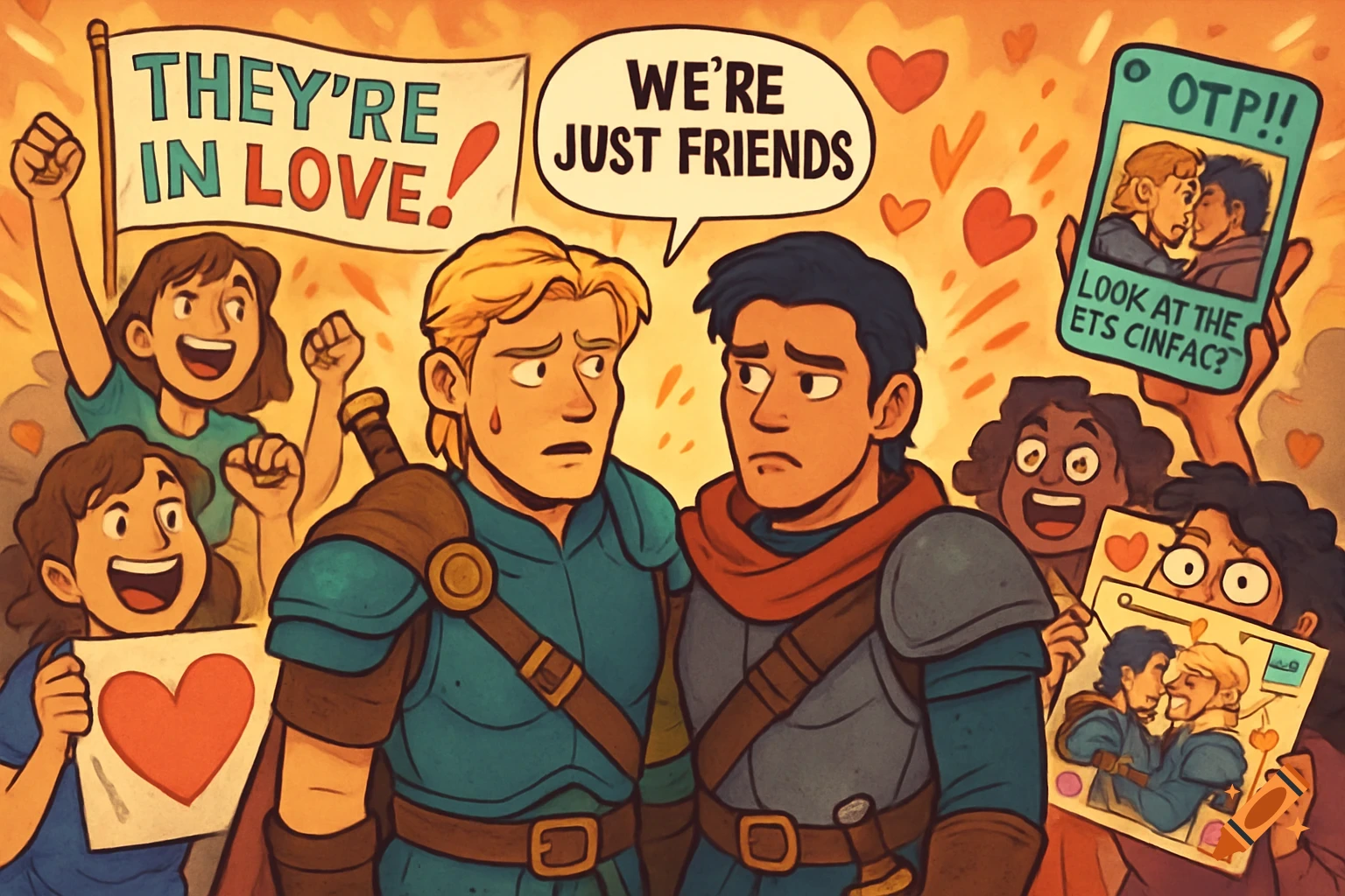 A colorful cartoon shows a cheerful girl with pigtails and a cap ...