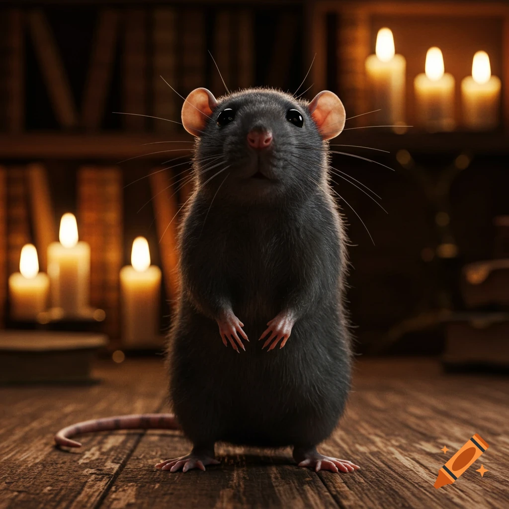 Image of a rat God in a stormy blue background on Craiyon