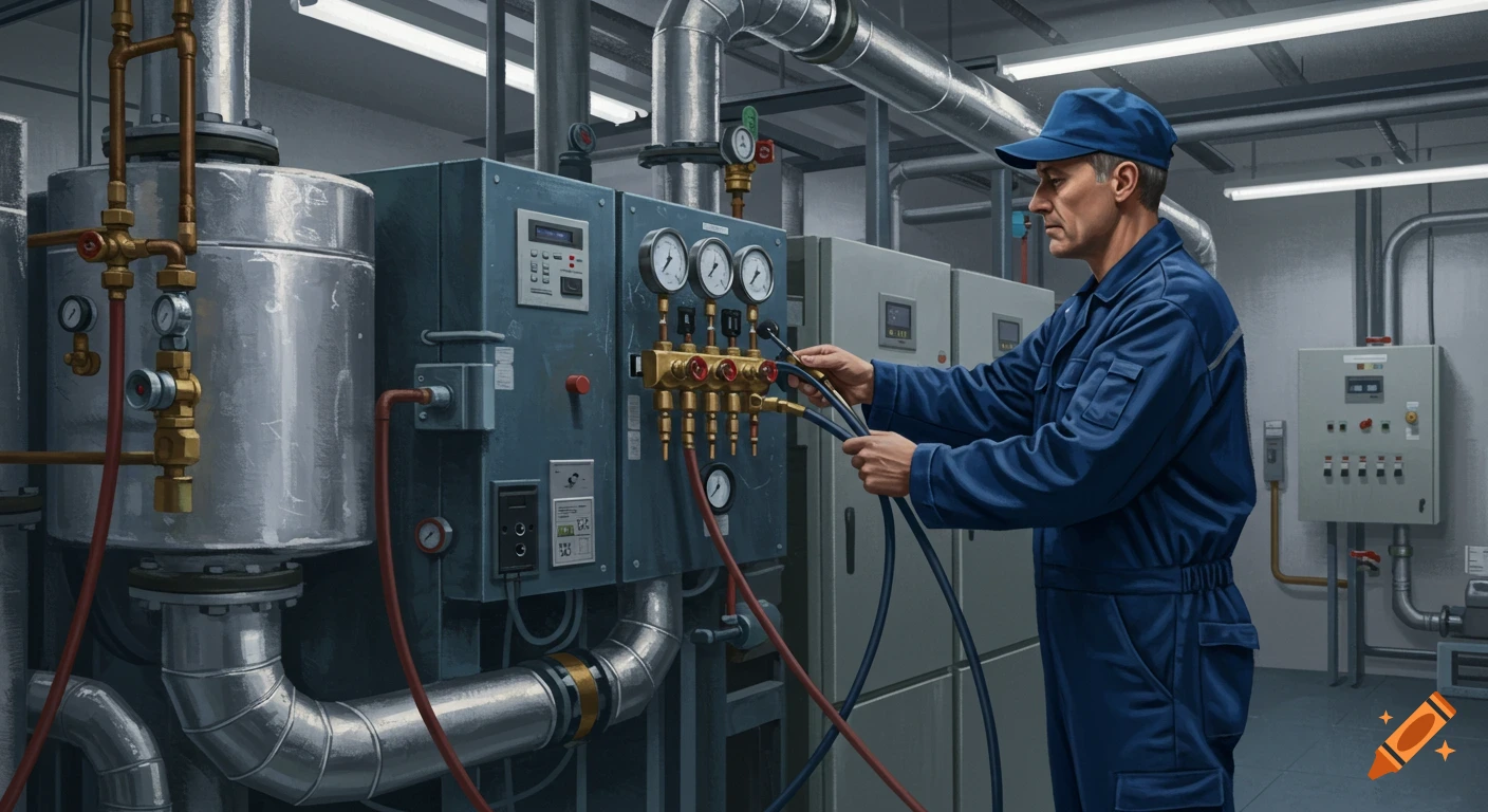 Detailed photorealistic image of an industrial electrical control panel ...