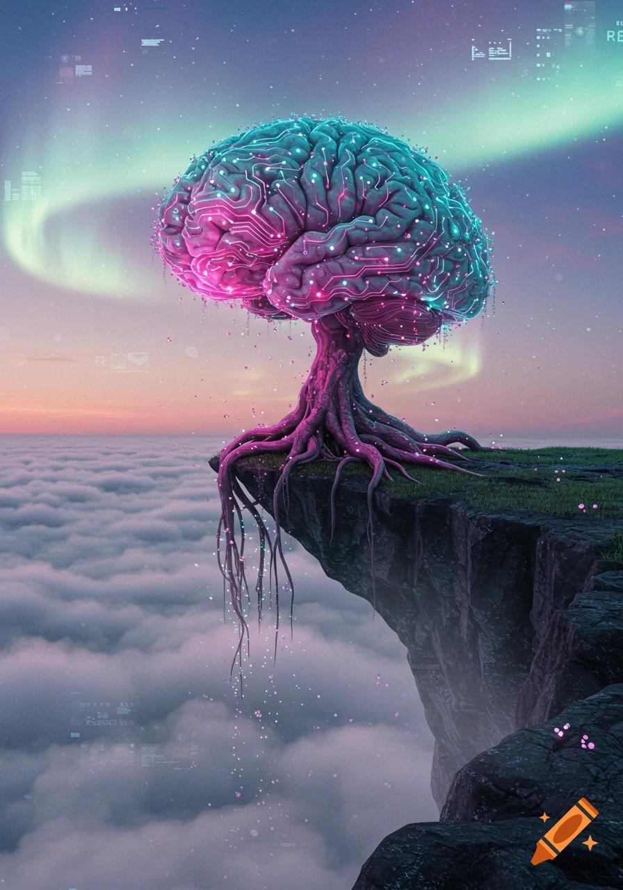 A stylized image of the African continent with a serene human face ...