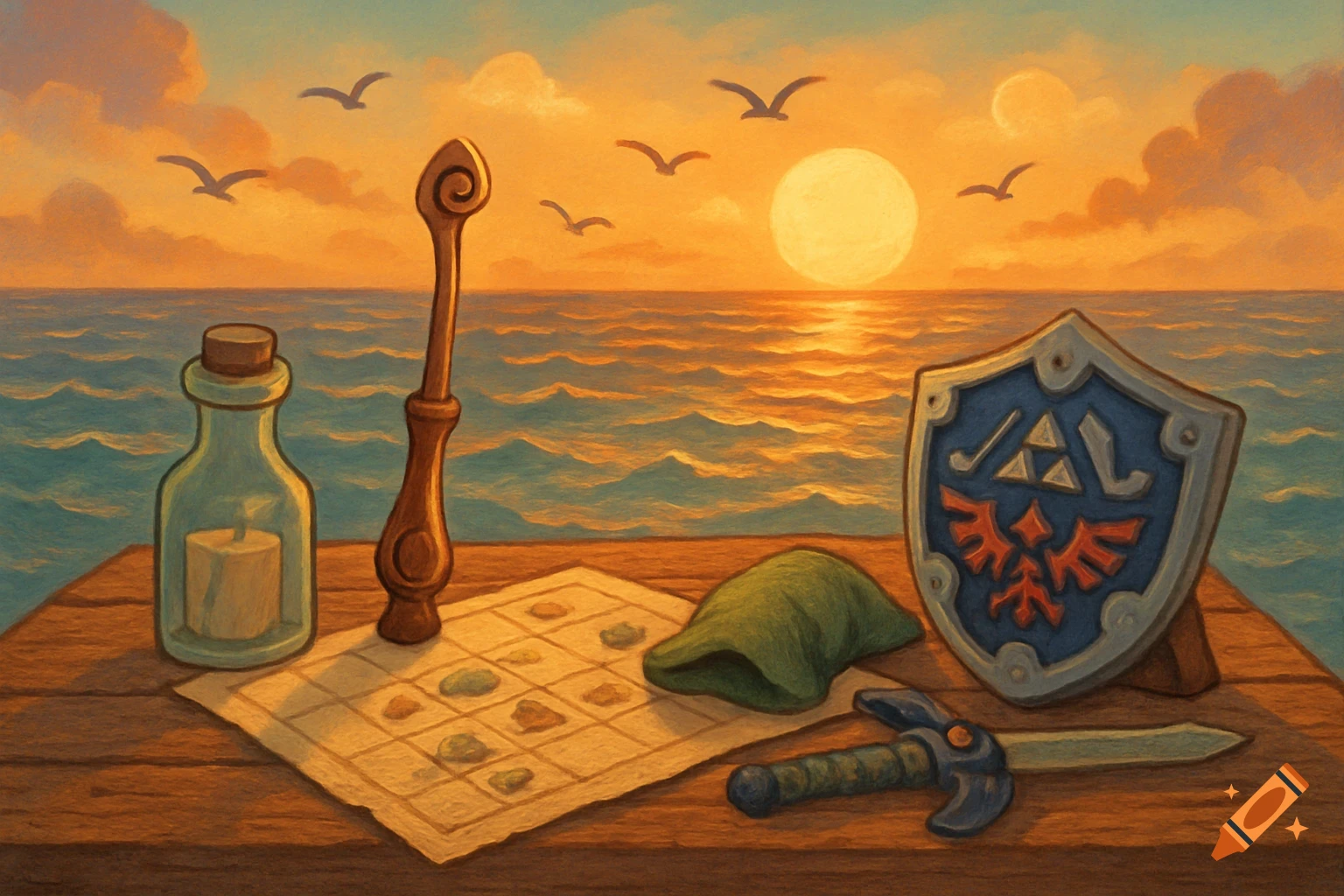 A painting depicting two men, one obese and jovial, the other thin and ...