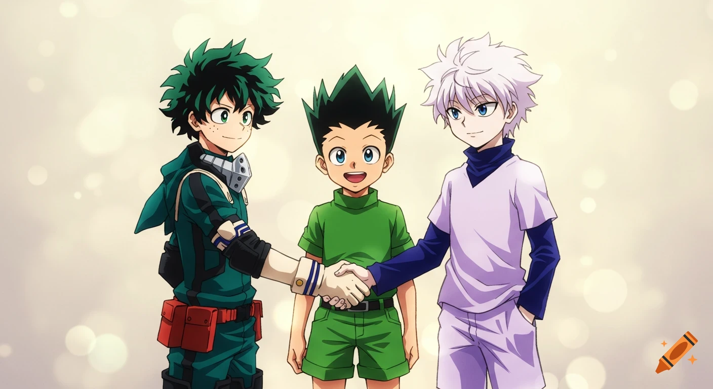Three anime boys, Izuku Midoriya, Gon Freecss, and Killua Zoldyck, are ...