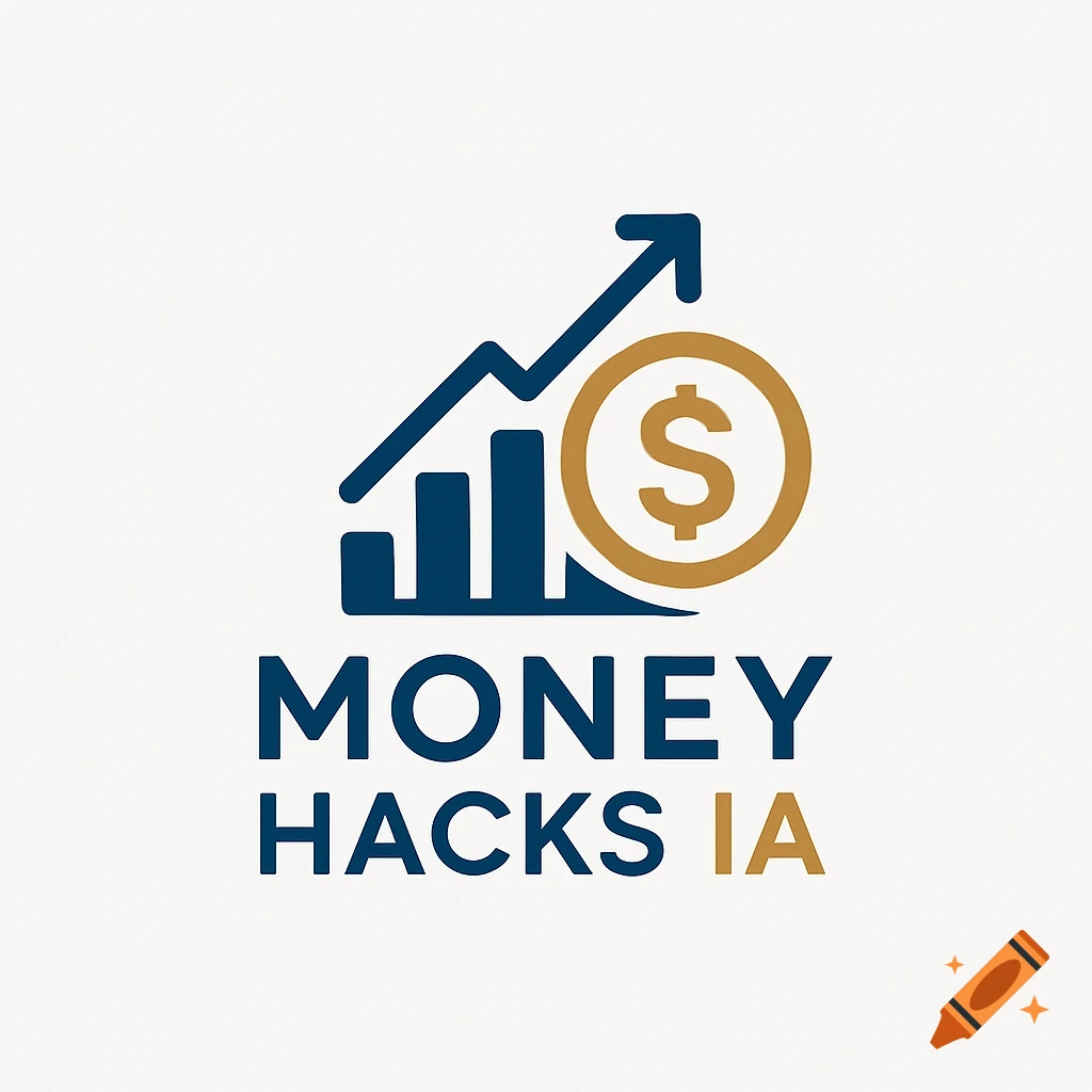 Minimalist blue and gold logo with an upward trend chart, dollar sign ...