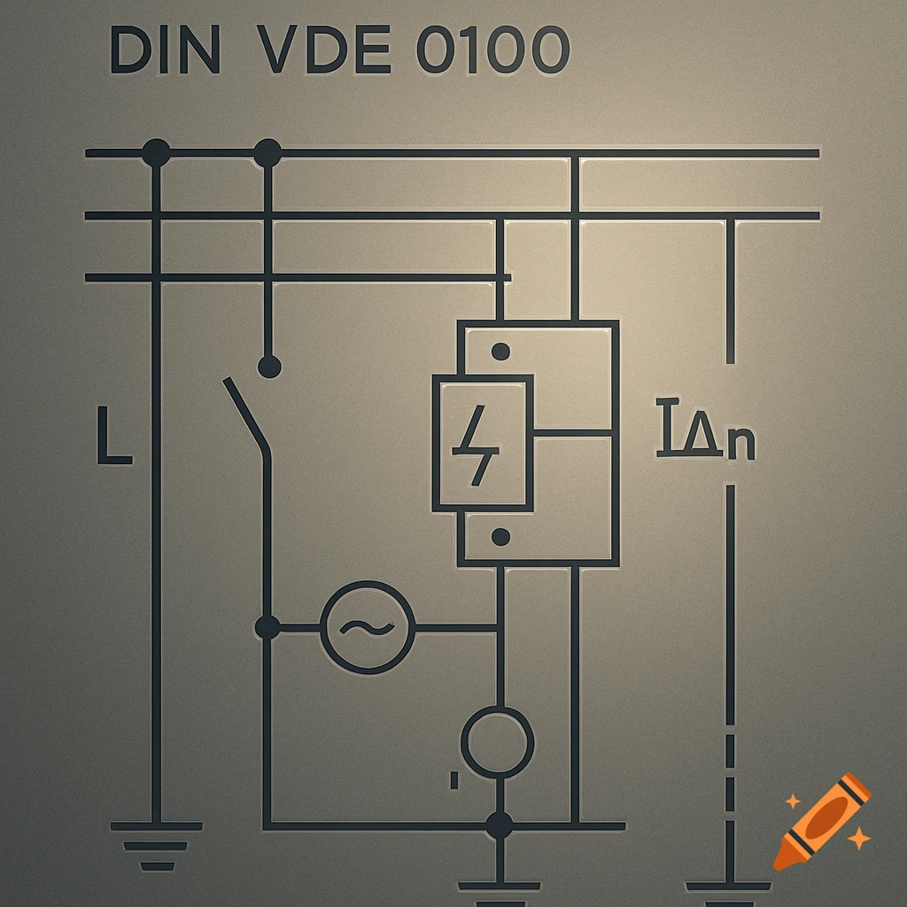 A stylized electrical circuit diagram for basic protection according to ...