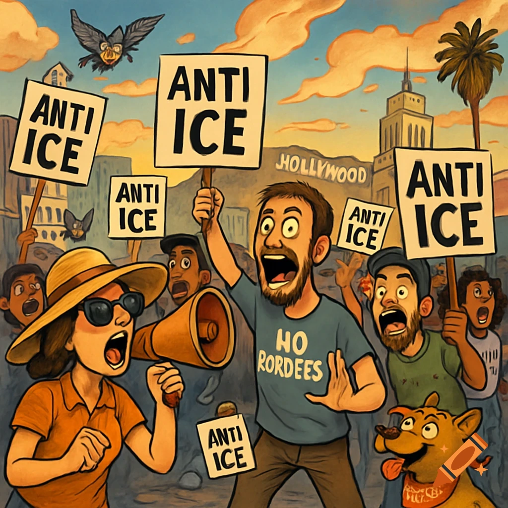 A political cartoon depicts a crowd of diverse people, a bird, and a ...