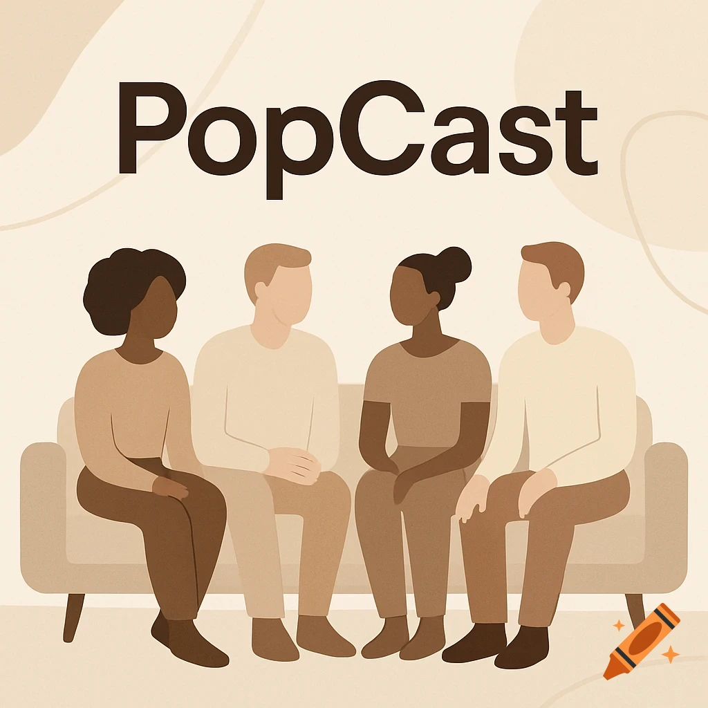 Minimalist abstract illustration of four diverse people sitting on a ...