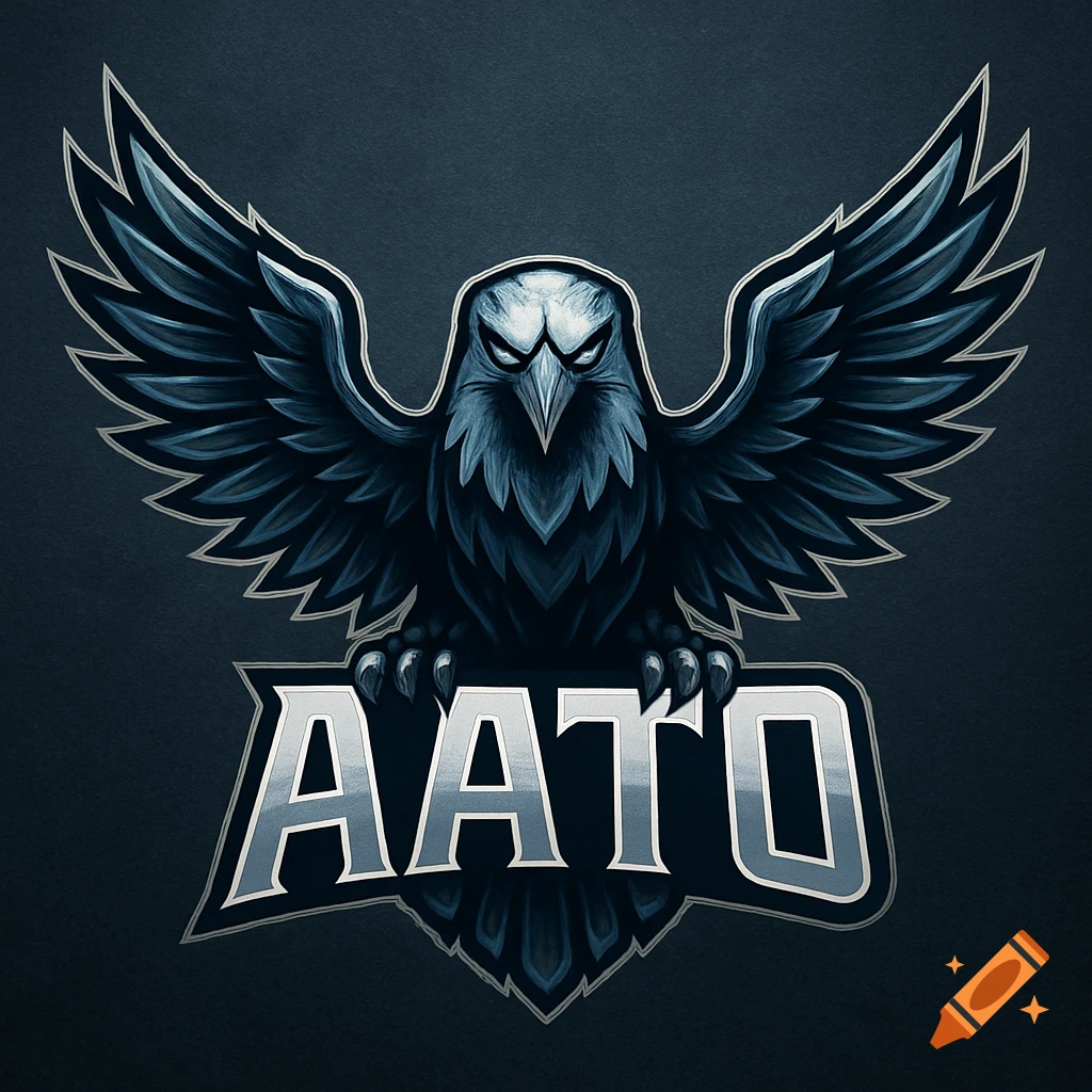 Dark blue and grey stylized logo featuring a threatening eagle with ...