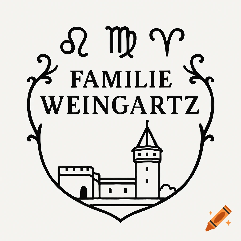Black and white minimalist family crest logo featuring three zodiac ...
