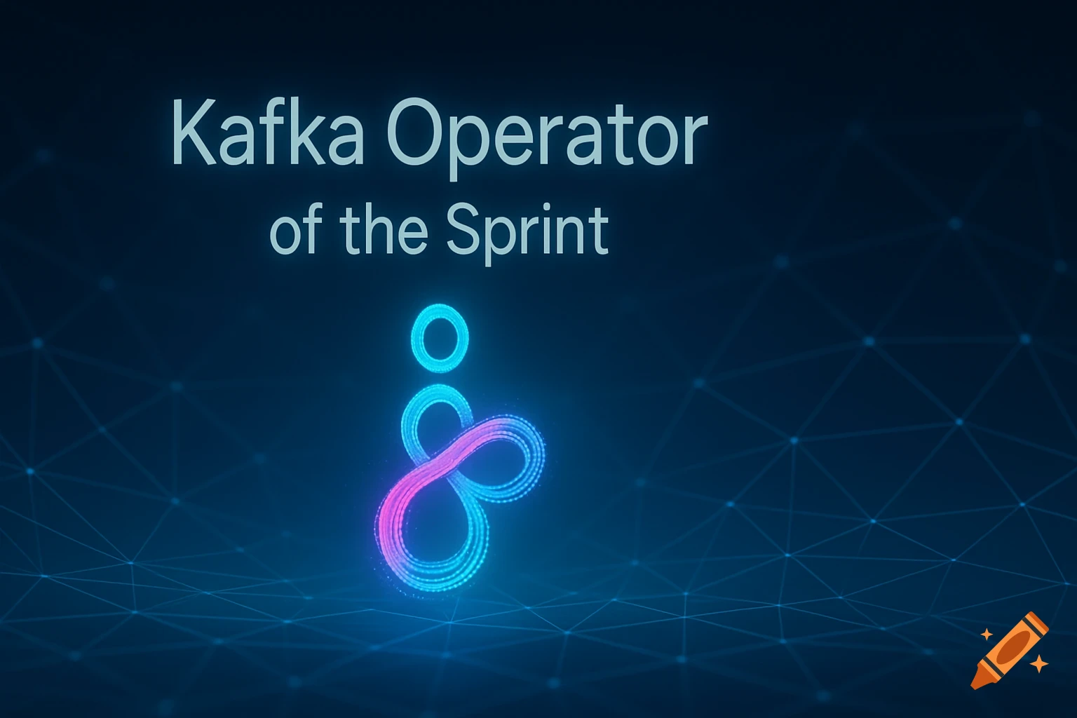 Digital banner with 'Kafka Operator of the Sprint' text above an ...