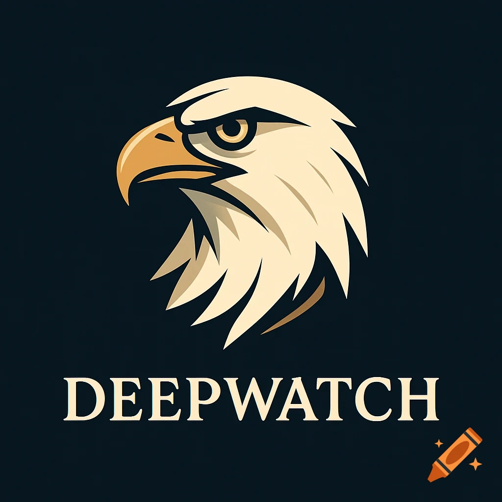 A stylized gold and cream eagle head logo on a dark background, with ...