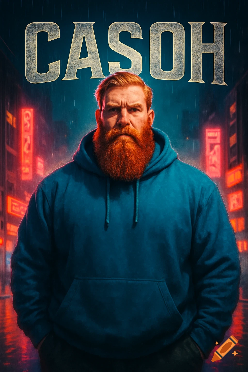 Movie poster for 'CASOH' featuring a serious man with a prominent red ...