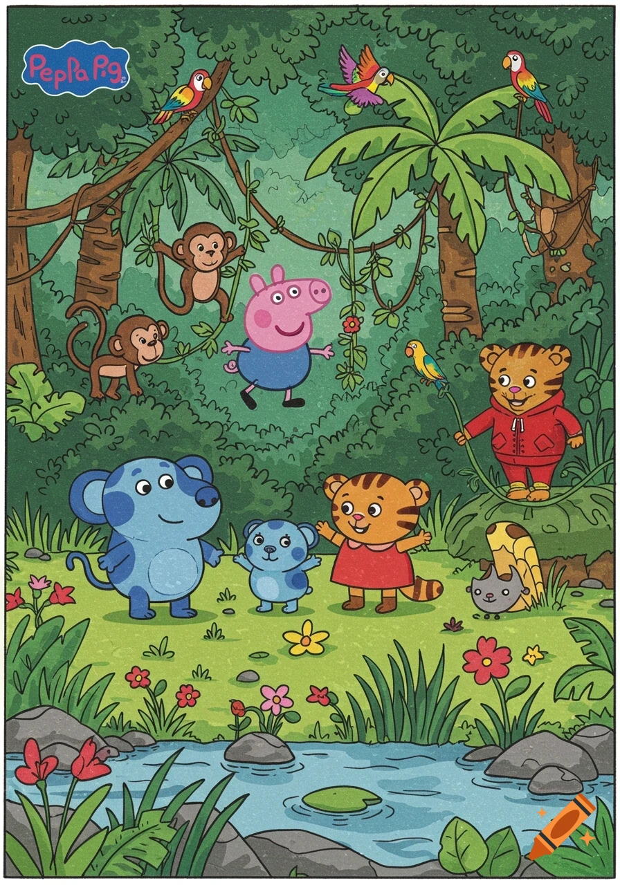 Peppa Pig, Daniel Tiger, and Blue's Clues characters, along with ...