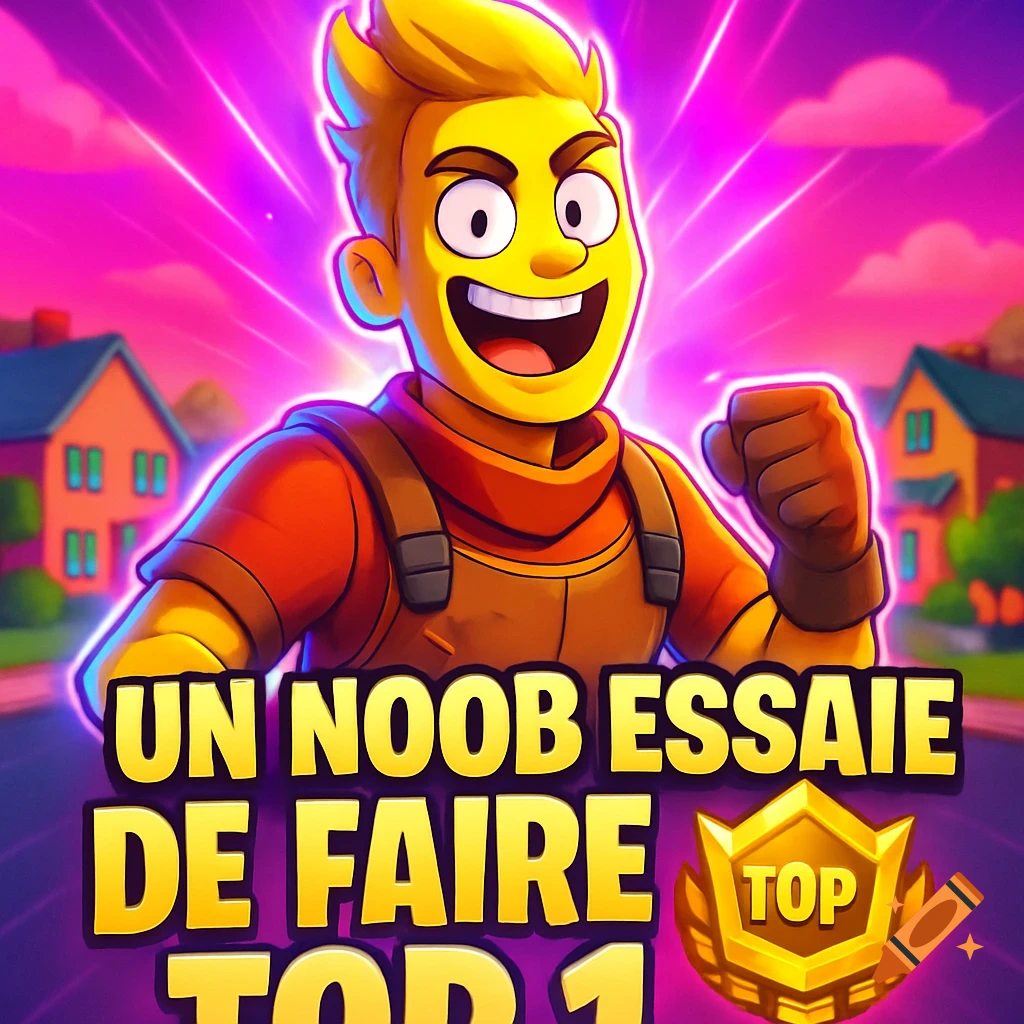 A vibrant, Fortnite-style cartoon character with yellow skin and spiky ...