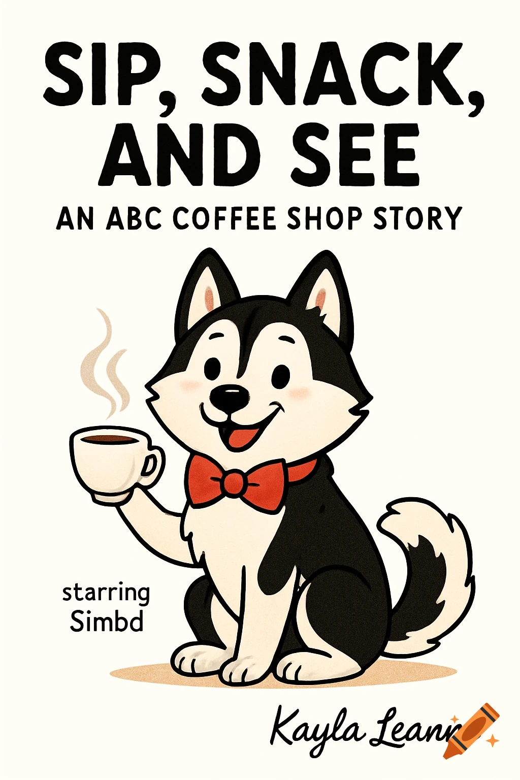 Cartoon book cover for "Sip, Snack, and See: An ABC Coffee Shop Story ...