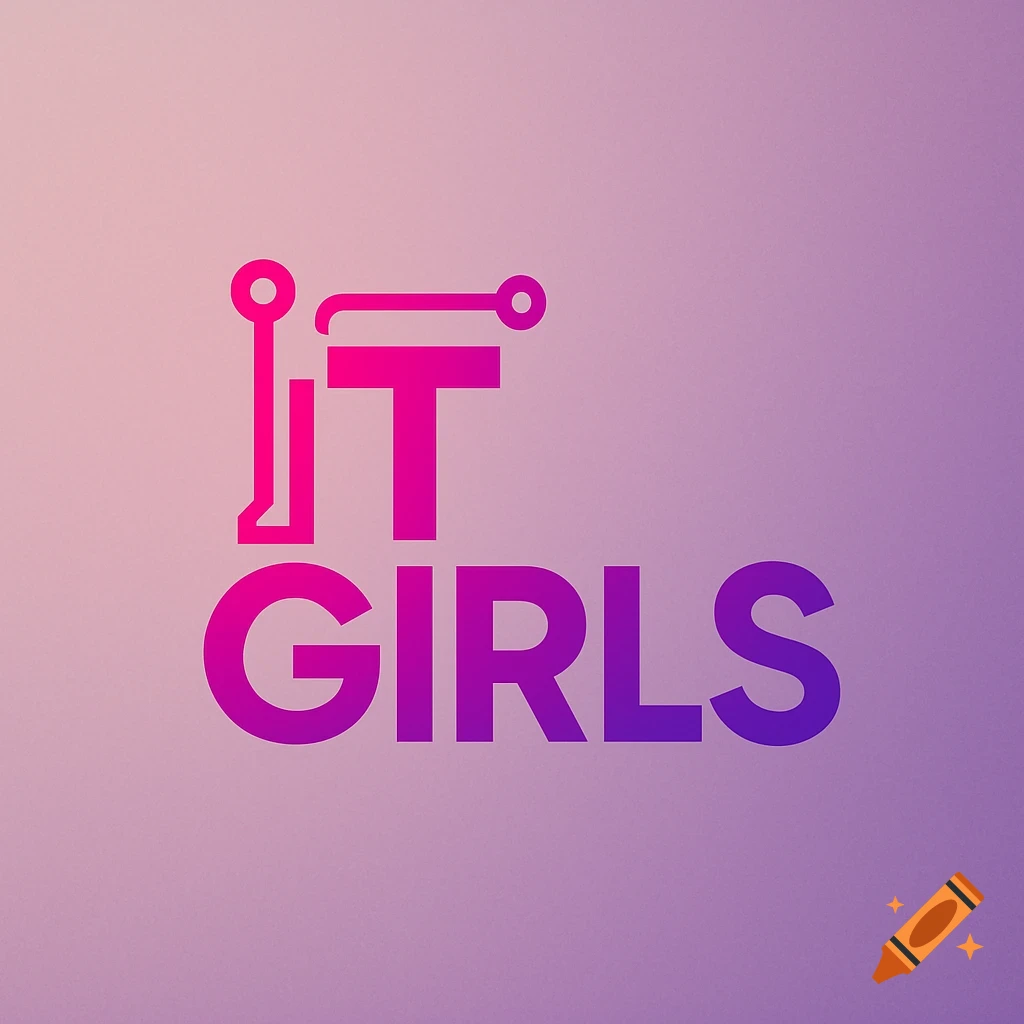 Pink and purple gradient logo for 'IT GIRLS' with stylized tech ...