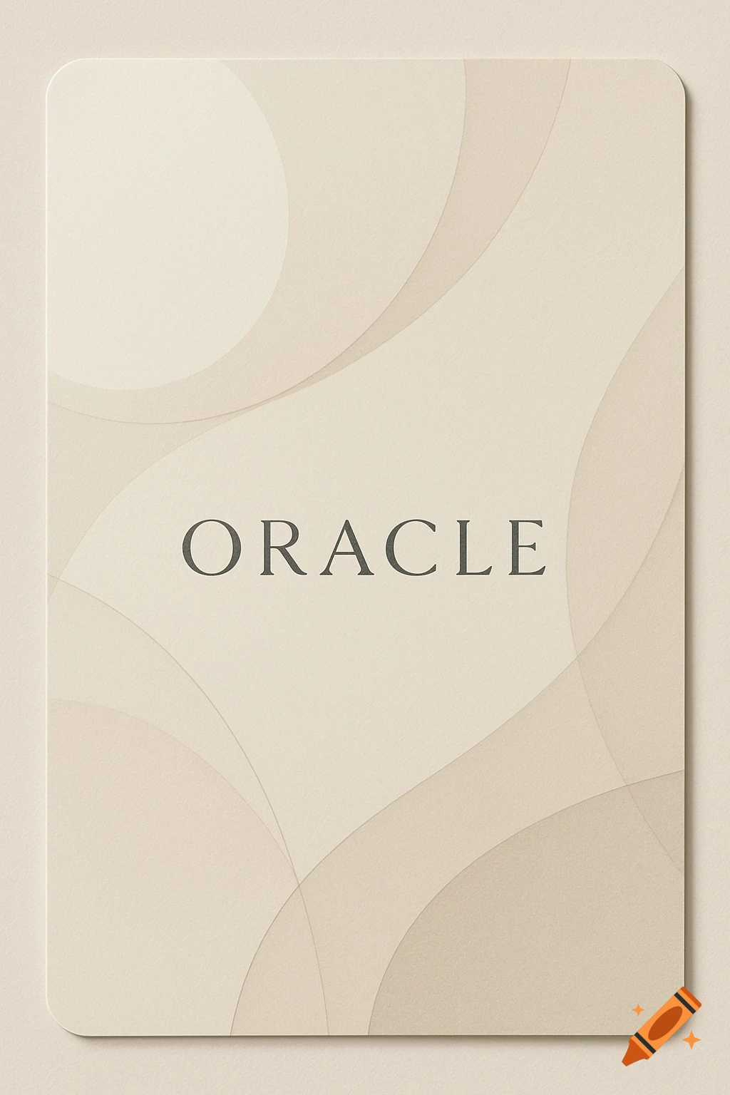 Minimalist oracle card with geometric shapes in soft neutral colors and ...