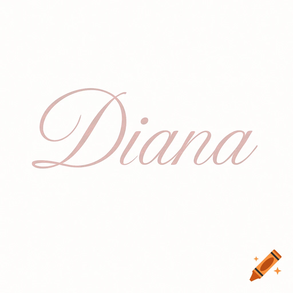 The name 'Diana' written in elegant light pink cursive font on a white ...
