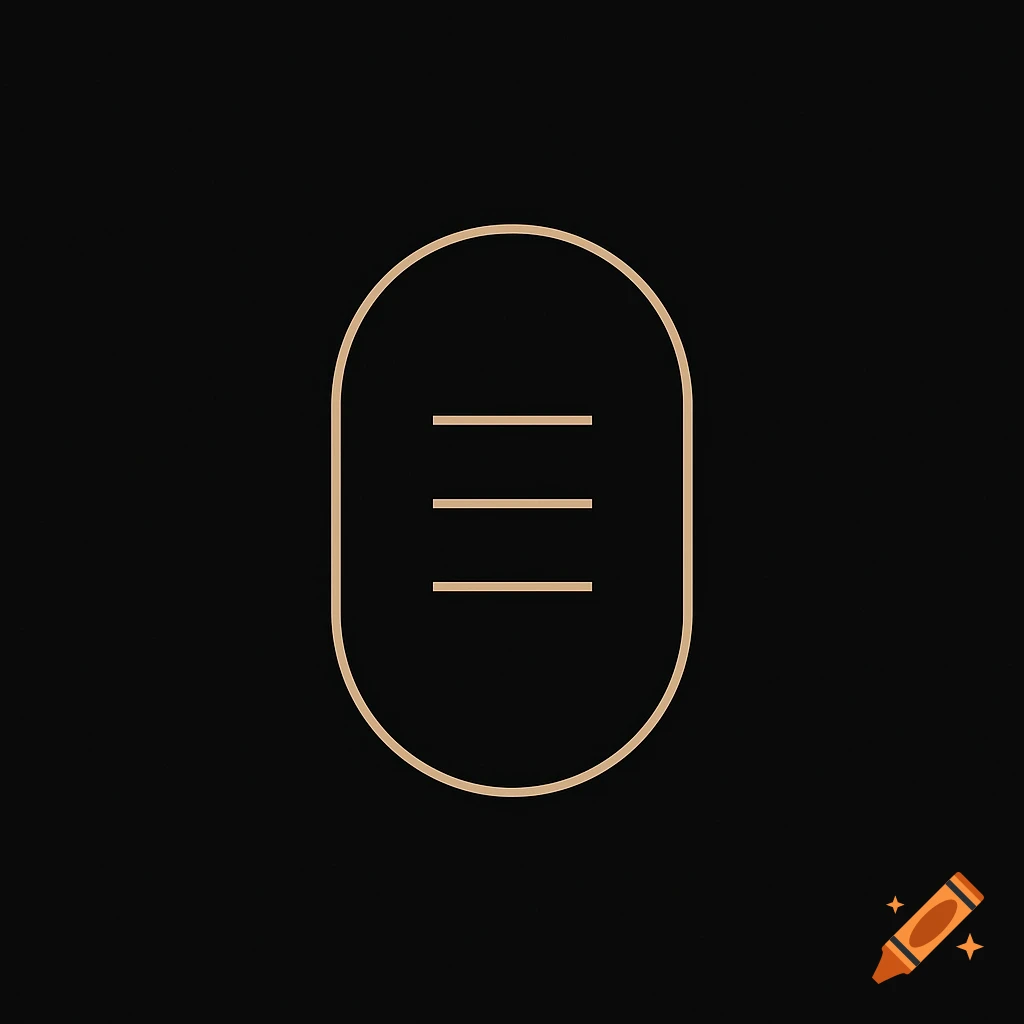 A minimalist champagne-gold oval logo with three horizontal lines ...