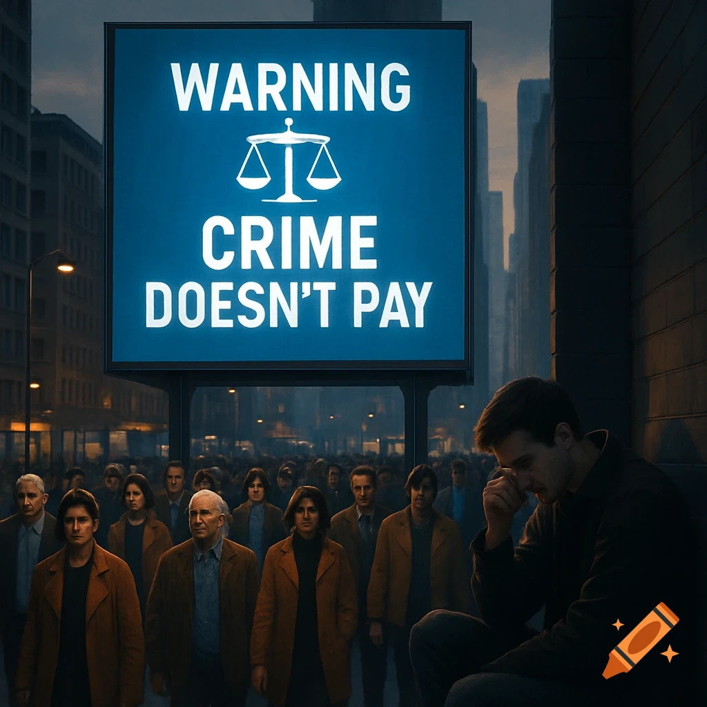 A photorealistic image showing a large glowing blue billboard with ...
