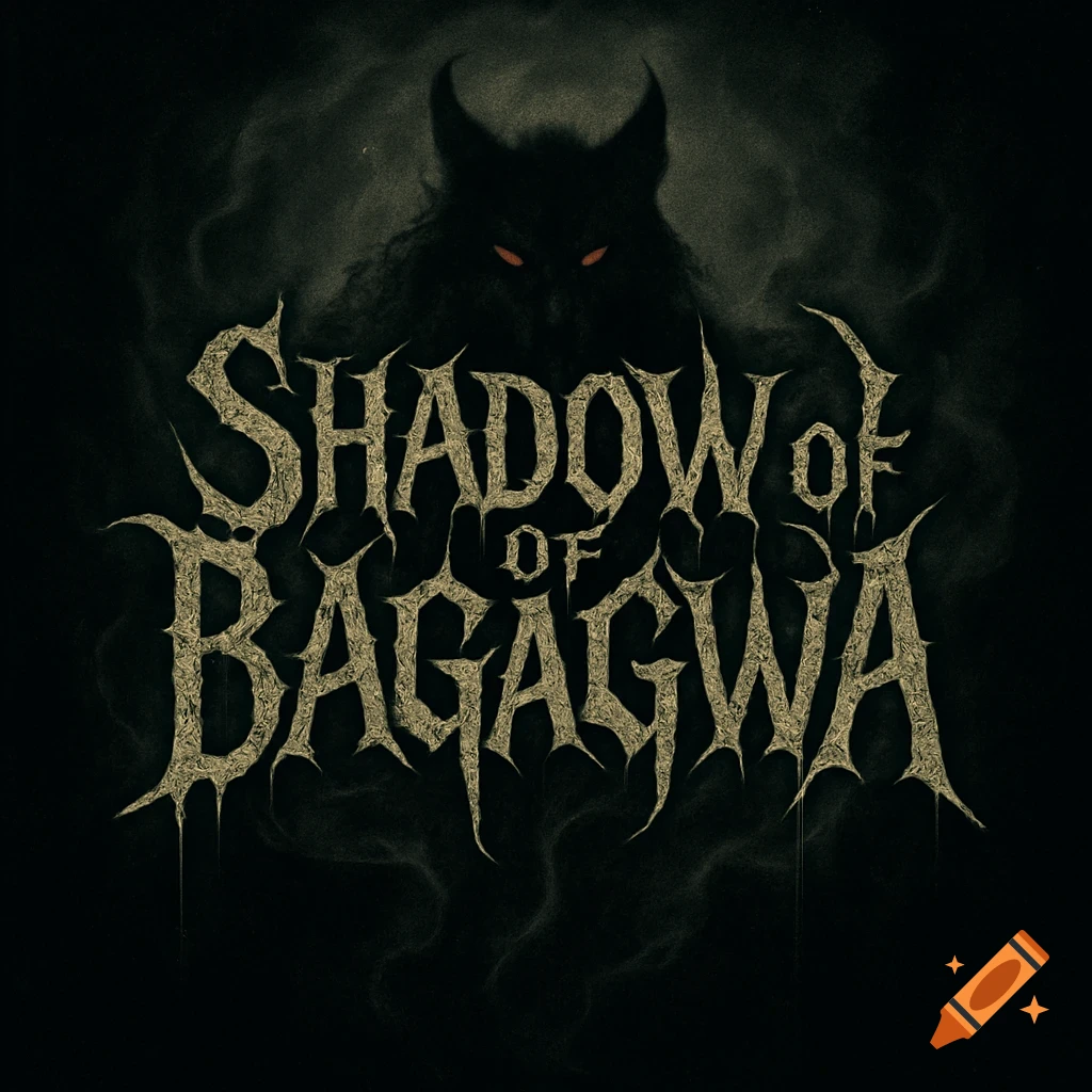 Doom metal band logo featuring a shadowy horned creature with glowing ...