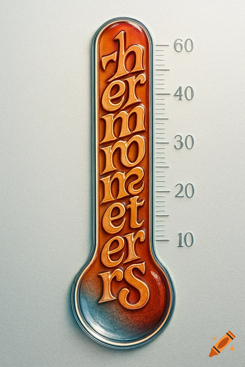 Word art spelling 'thermometers' inside a classic thermometer with a ...
