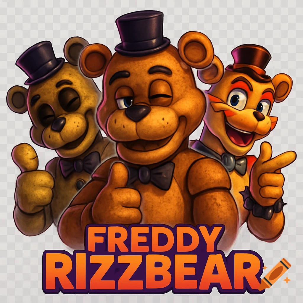 Three cartoon bear characters from Five Nights at Freddy's, including ...