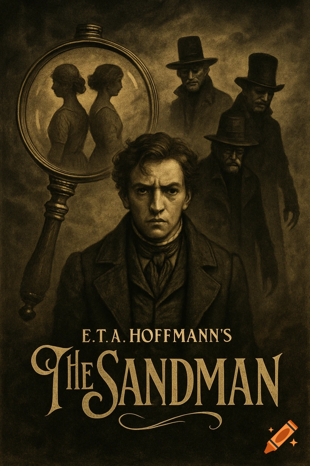 Sepia-toned film poster for E.T.A. Hoffmann's The Sandman, featuring a ...