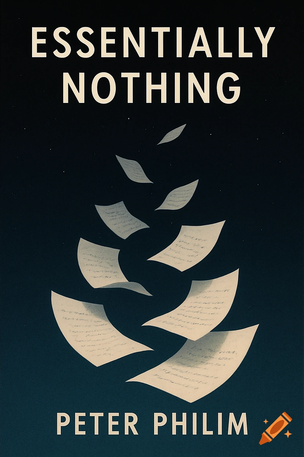 Minimalist book cover for 'Essentially Nothing' with white text and ...
