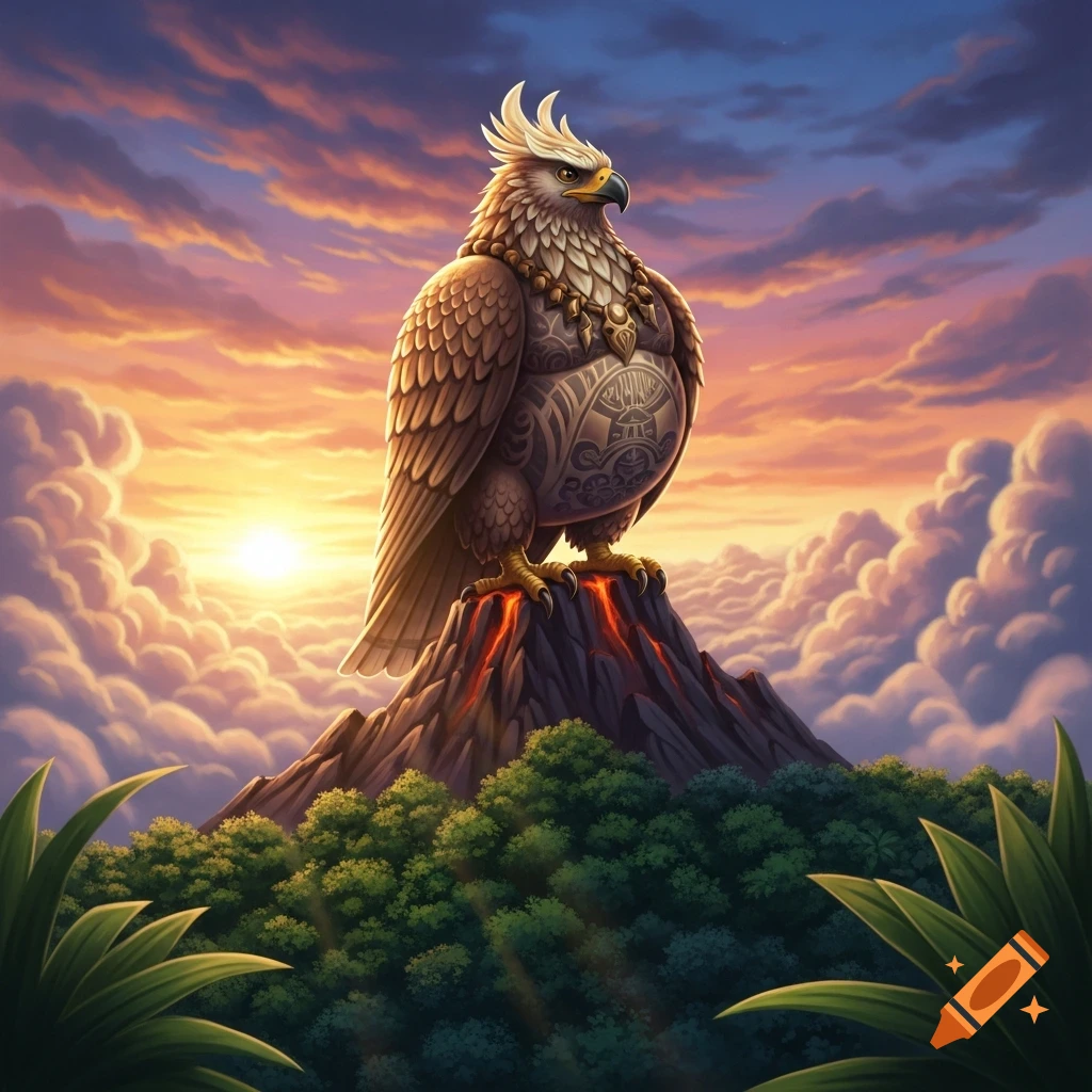 A fantasy illustration of a majestic hawk with a large belly, inspired ...