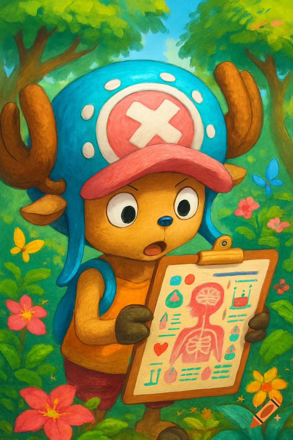 Tony Tony Chopper from One Piece, a reindeer-human hybrid, holds a ...