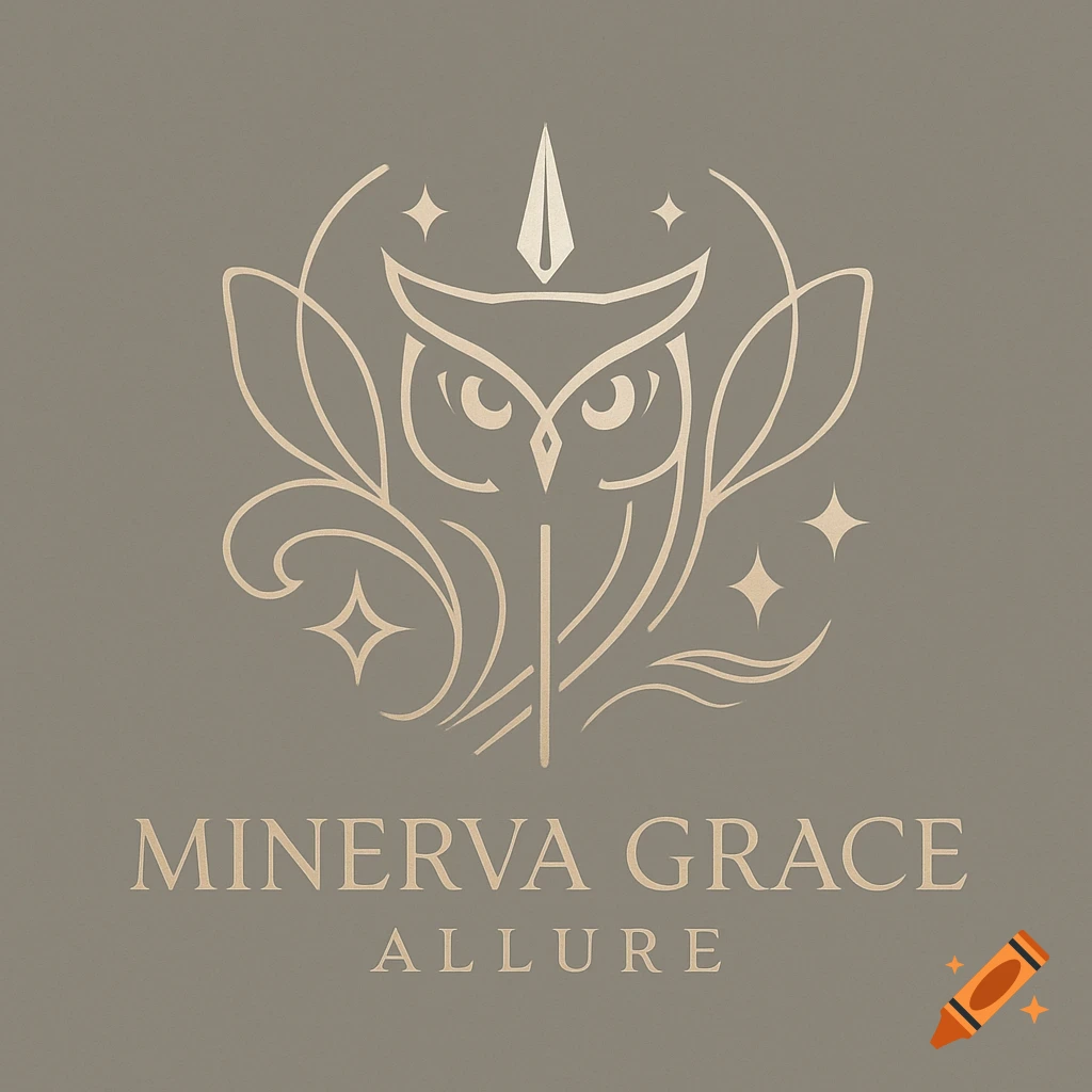 Elegant minimalist logo of a stylized owl's head with swirling lines ...