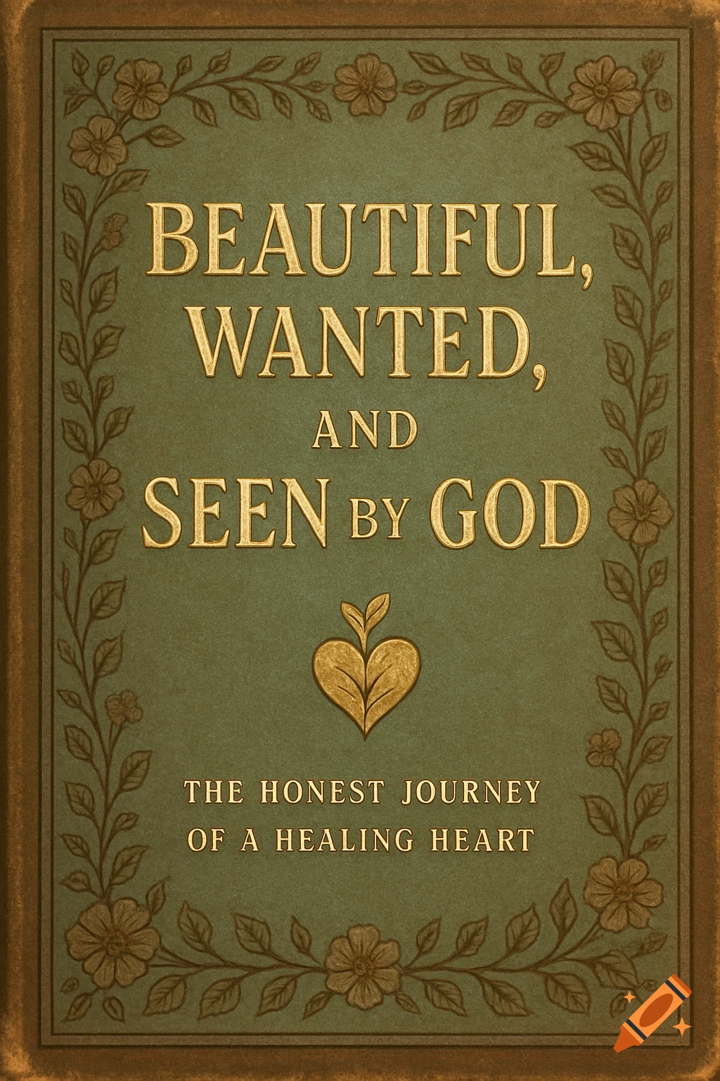 Vintage green book cover with gold embossed title 'Beautiful, Wanted ...