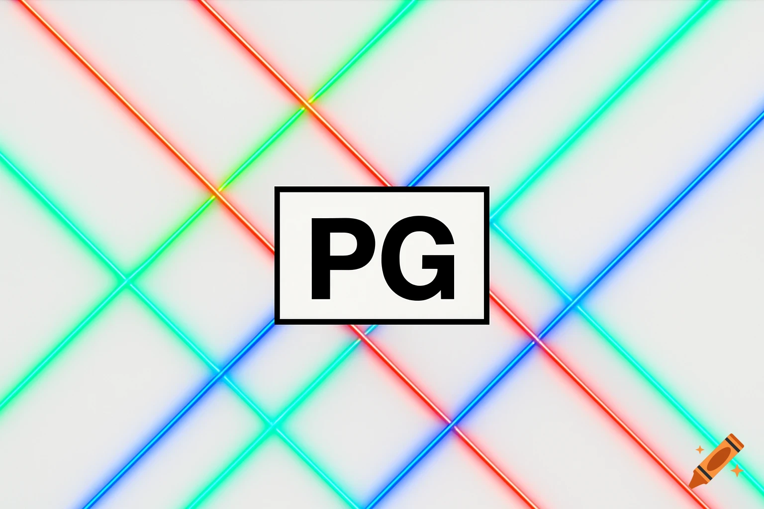 A white screen with a black-bordered box displaying 'PG' in the center ...