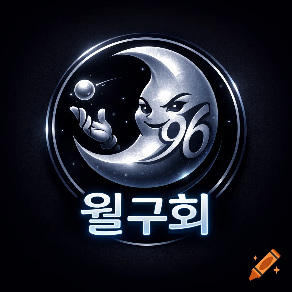 A silver crescent moon logo with an angry face, a hand throwing a ...