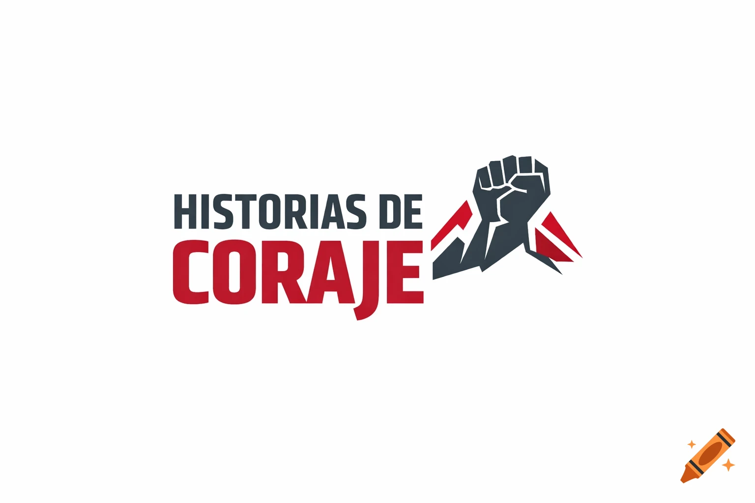 Logo featuring the words 'Historias de Coraje' in dark gray and red ...