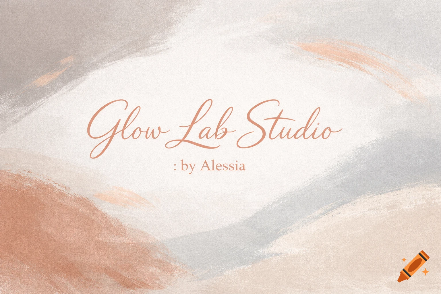 Elegant script logo 'Glow Lab Studio' by Alessia on an abstract ...