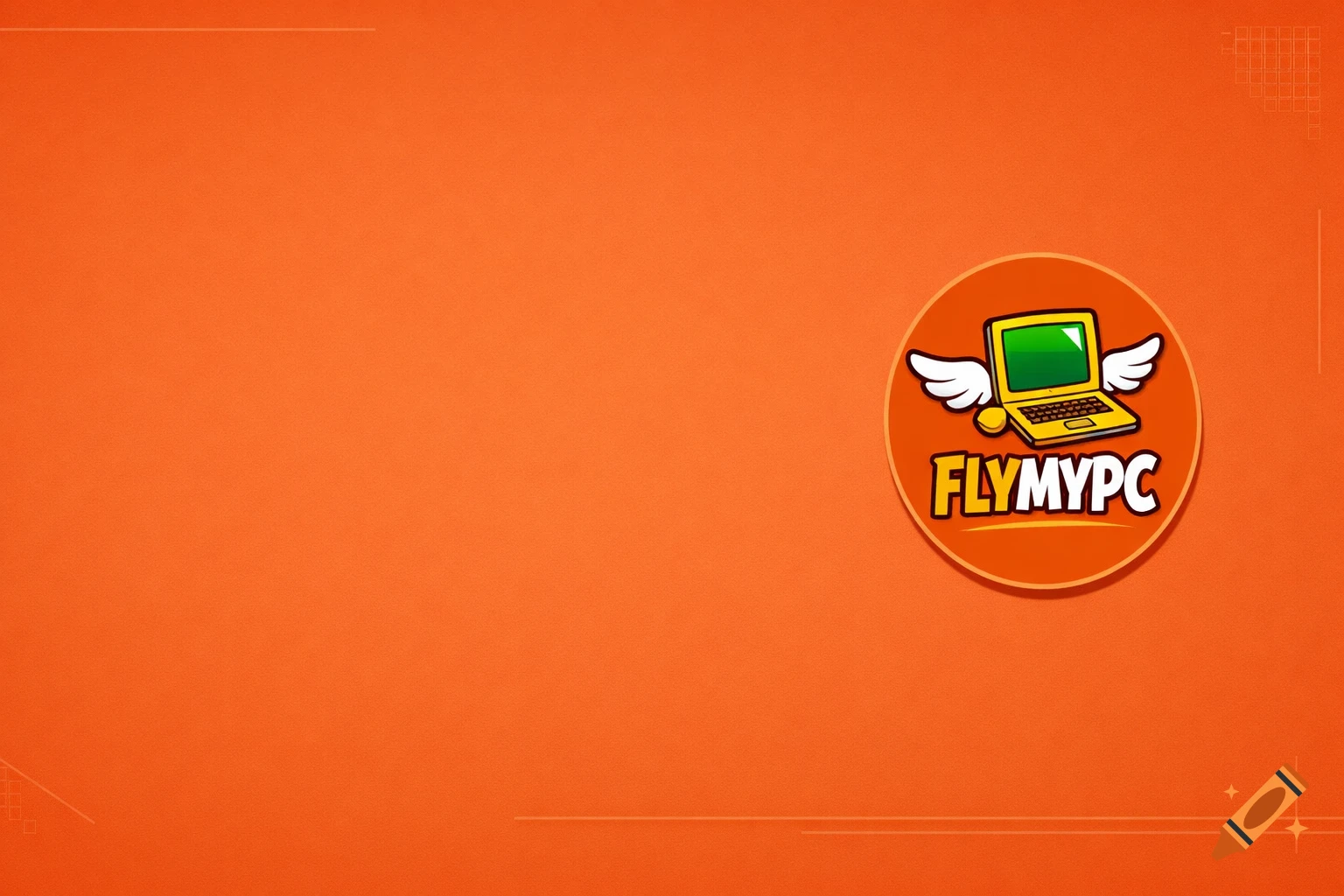 Professional orange banner with a circular logo on the right featuring ...