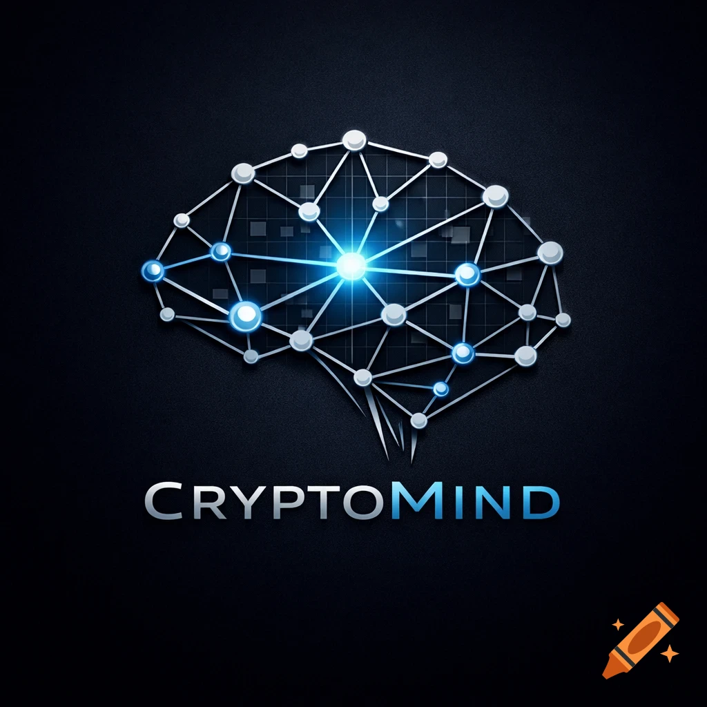 Sleek, futuristic logo featuring a stylized brain made of ...