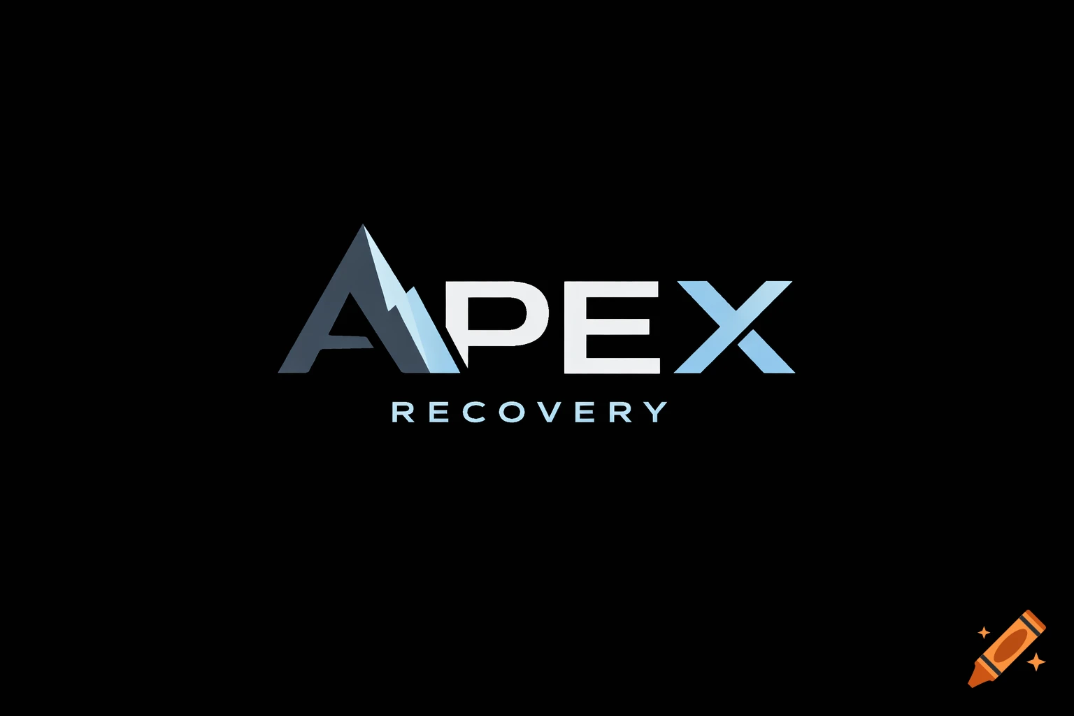 A logo for Apex Recovery, featuring the word 'APEX' with a mountain ...