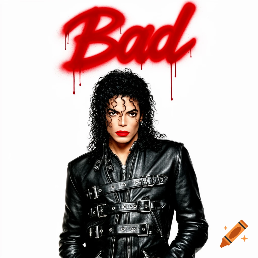 Michael Jackson from the 'Bad' album cover, wearing a black buckled ...