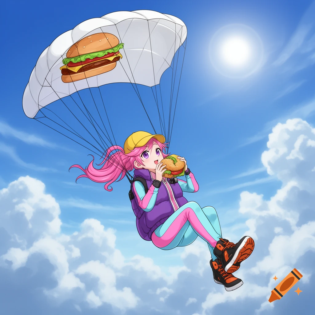 Skydiving images created on Craiyon